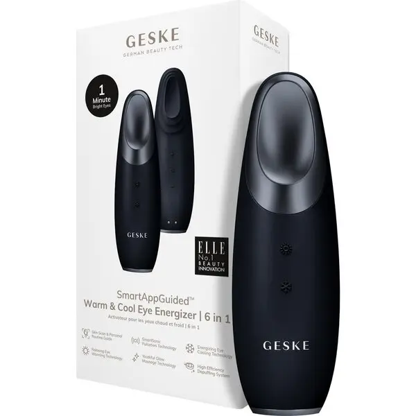 GESKE Smartappguided Warm & Cool Eye Energizer | 6 In 1 - Black