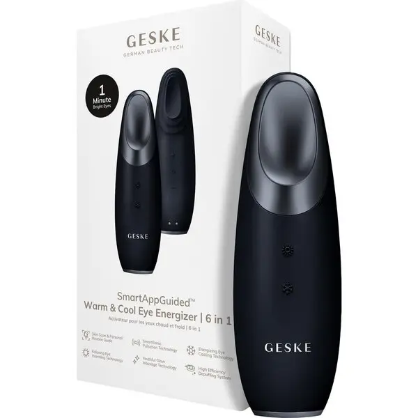 GESKE Smartappguided Warm & Cool Eye Energizer | 6 In 1 - Black