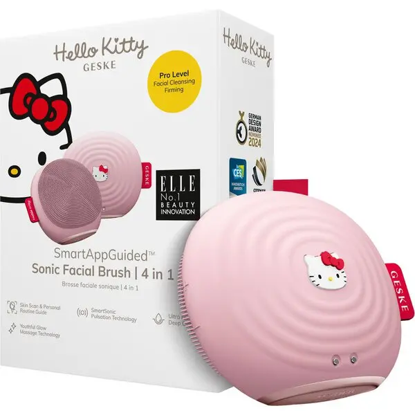 GESKE Hello Kitty Smartappguided Sonic Facial Brush | 4 In 1 - Hello Kitty Pink