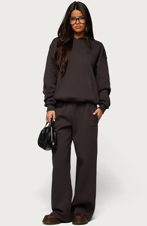 EDIKTED Low Rise Wide Leg Sweatpants - Dark-gray