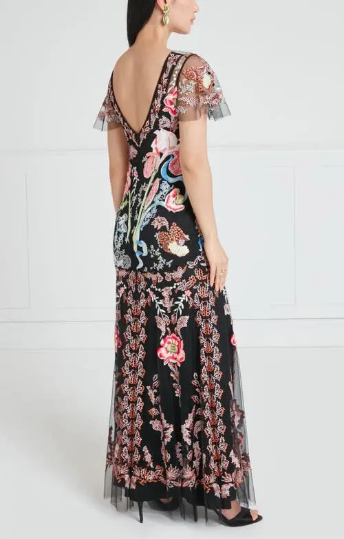 TEMPERLEY LONDON Bilbao Embroidered Gown - Black