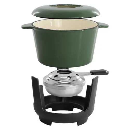 MEGACHEF Enameled Cast Iron Fondue Pot With 6 Serving Forks