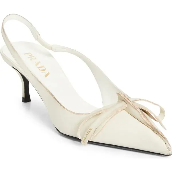 Prada Exposed Seam Slingback Pumps - Talco
