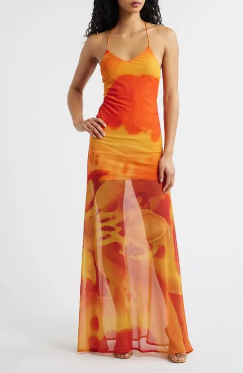 FENERS Balita Mesh Maxi Dress - Peach