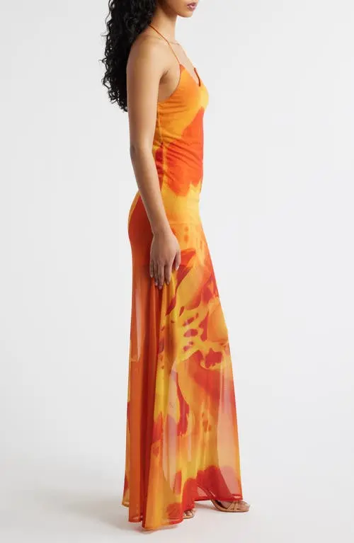 FENERS Balita Mesh Maxi Dress - Peach