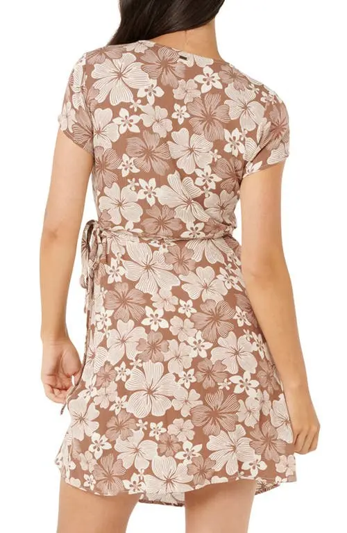 Rip Curl Aloha State Wrap Mini Dress - Brown