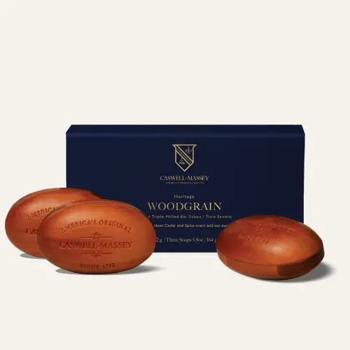 CASWELL-MASSEY Woodgrain Sandalwood Bar Soap - 3-soap Set