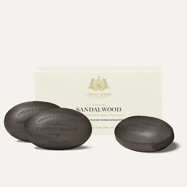 CASWELL-MASSEY Sandalwood Bar Soap - 3-soap Set