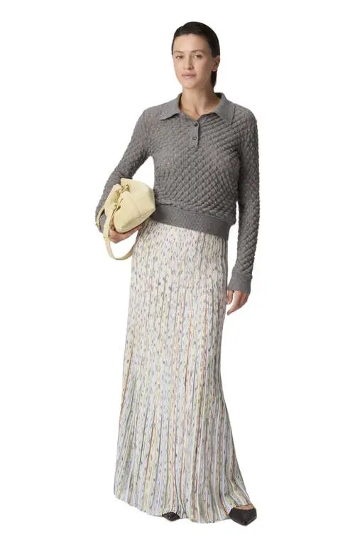 Missoni Long Skirt In Ribbed Space-dye Viscose With Sequins - Multicoloured