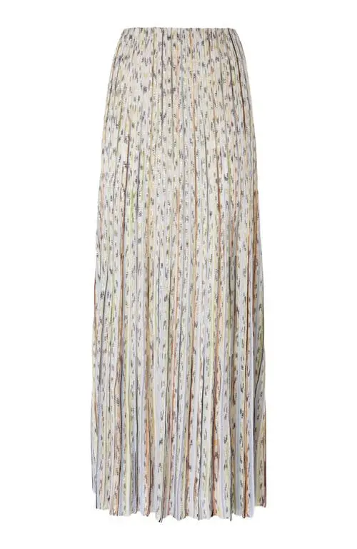 Missoni Long Skirt In Ribbed Space-dye Viscose With Sequins - Multicoloured