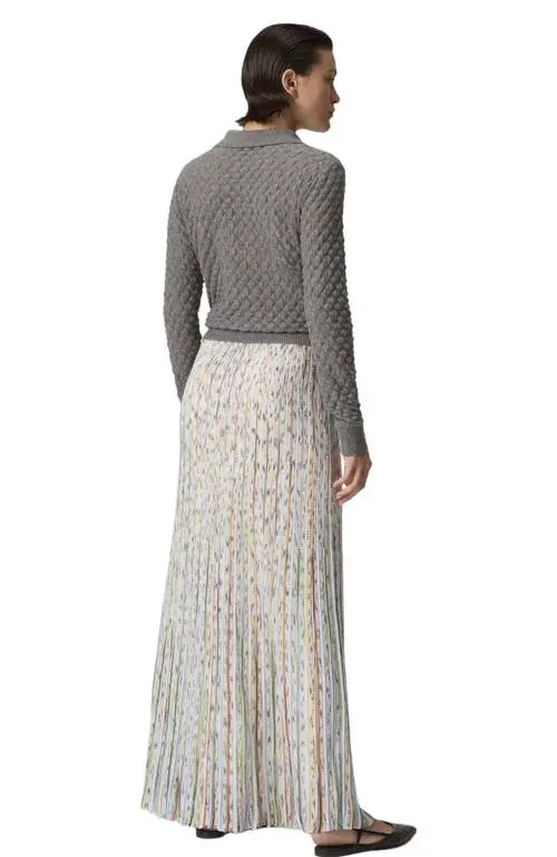 Missoni Long Skirt In Ribbed Space-dye Viscose With Sequins - Multicoloured