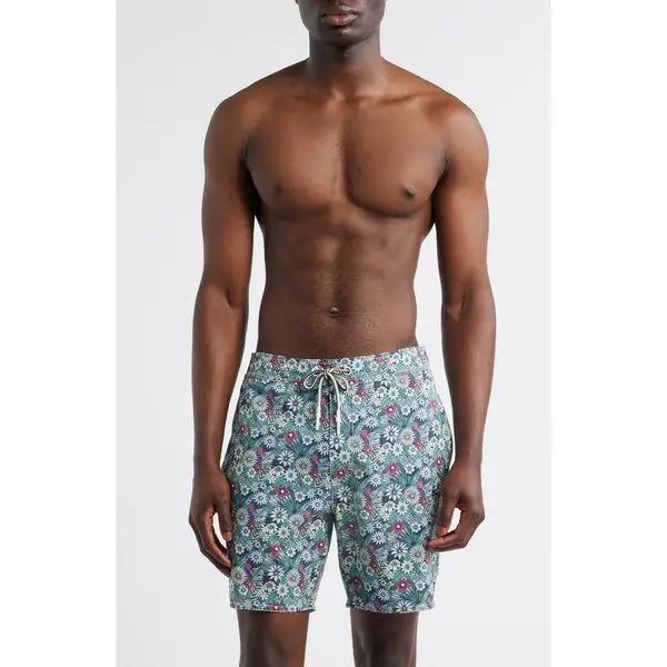 Johnnie-o Ponderosa Printed Swim Trunks - Black