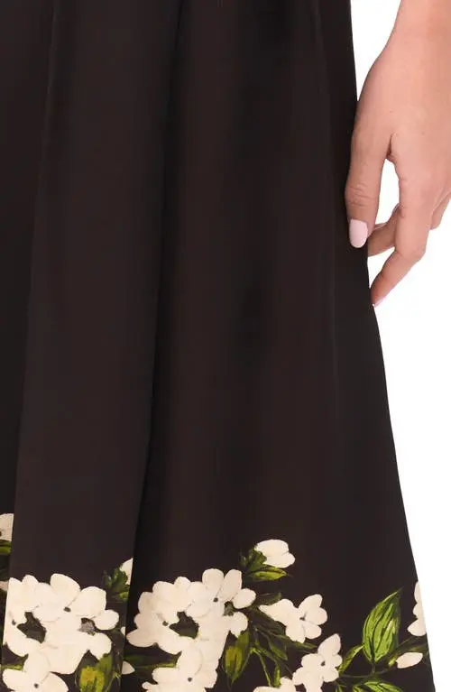 Ted Baker London Placed Print Pleated Skirt