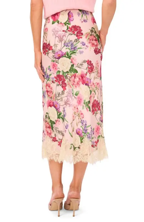 Ted Baker London Floral Skirt With Lace Trim