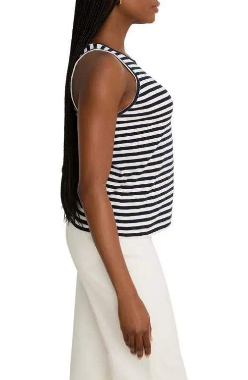 NIC+ZOE Stripe Rib Tank - Indigo Multi