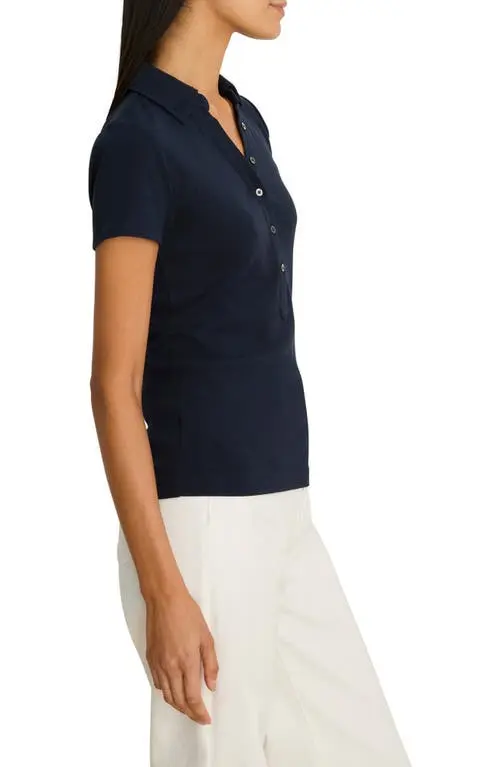 NIC+ZOE Perfect Knit Rib Polo - Dark Indigo