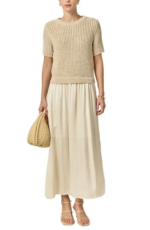 English Factory Mixed Media Cotton-blend Dress