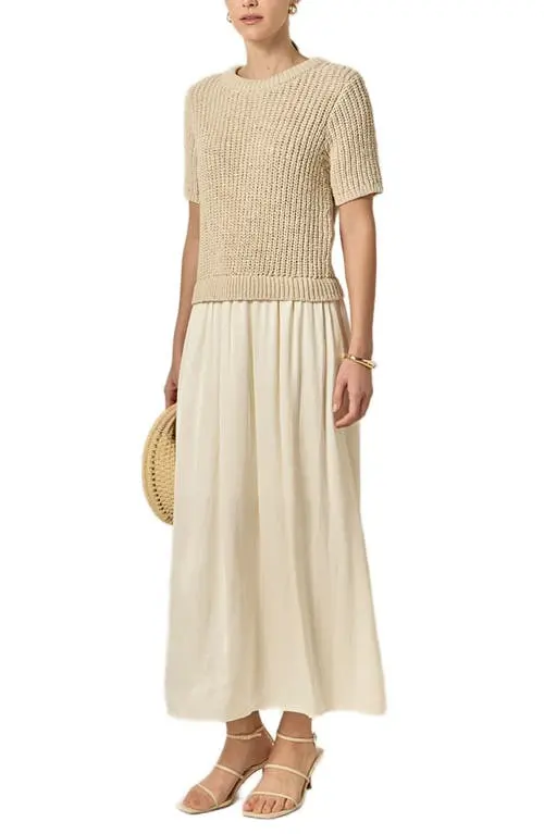 English Factory Mixed Media Cotton-blend Dress