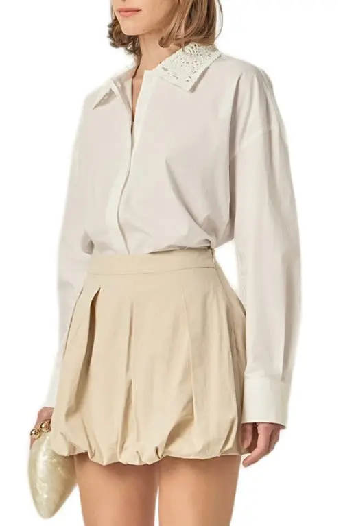 English Factory Crochet Collar Shirt