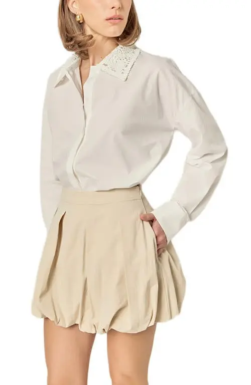 English Factory Crochet Collar Shirt