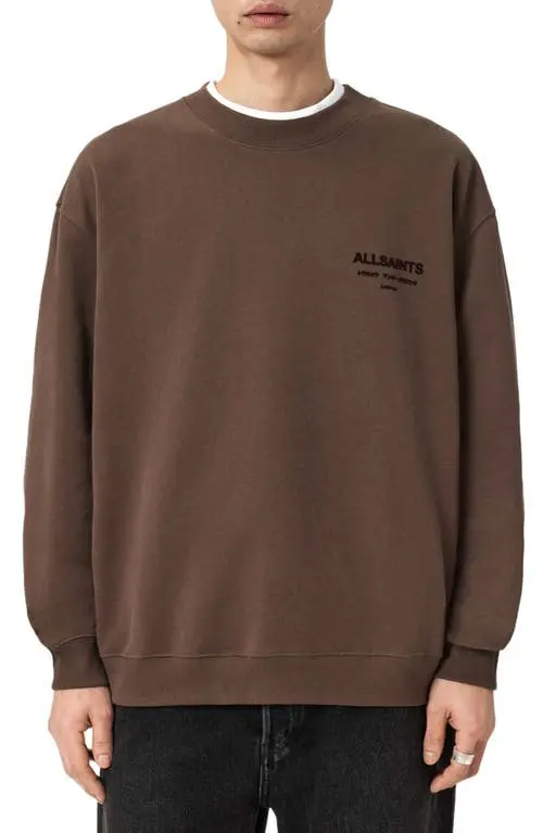 ALLSAINTS Xander Crewneck Sweatshirt - Bitter Brown