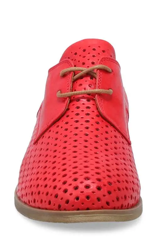 Miz Mooz Issa Perforated Leather Derby - Scarlet