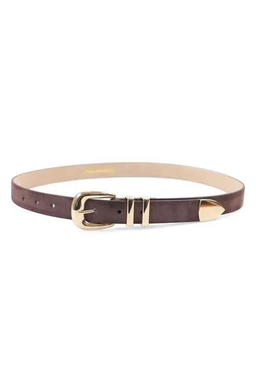 PETIT MOMENTS Atlas Belt - Dark Brown Suede/gold