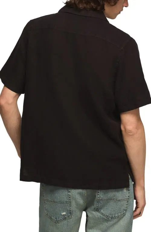 Lucky Brand Notch Collar Short Sleeve Button-up Shirt - Phantom