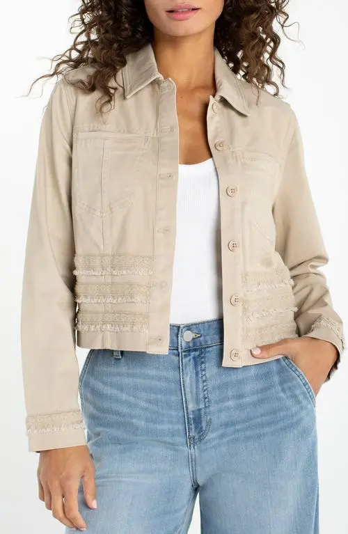LIVERPOOL Twill Fringe Jacket - Safari Sand