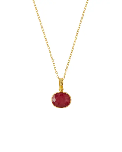 OTTOMAN HANDS Siena Gemstone Pendant Necklace - Ruby