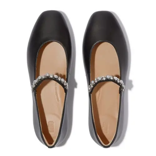 Fitflop Delicato Pearl Crystal Ballerinas - Black