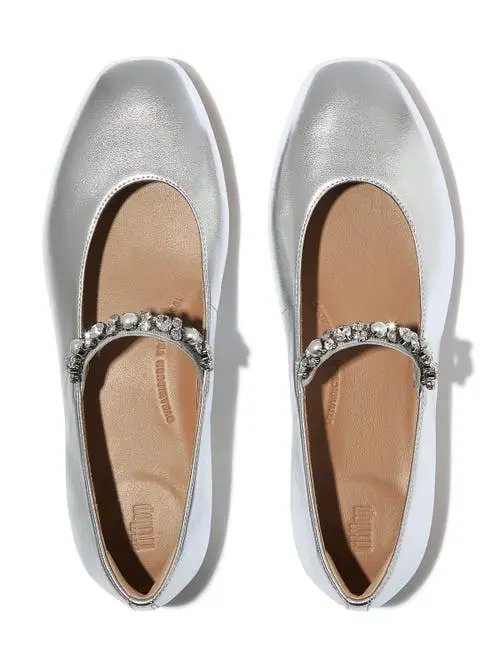 Fitflop Delicato Pearl Crystal Ballerinas - Silver