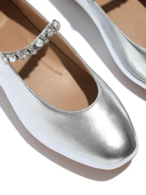 Fitflop Delicato Pearl Crystal Ballerinas - Silver
