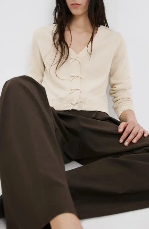 Mango Bow Embellished Cardigan
