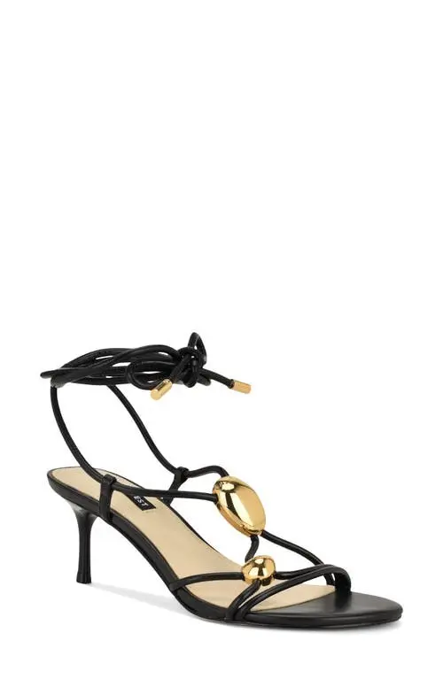 Nine West Greska Ankle Wrap Sandals - Black