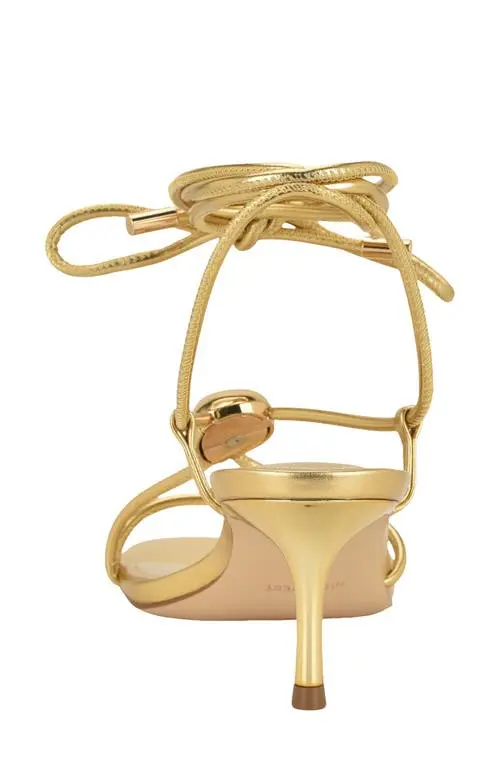 Nine West Greska Ankle Wrap Sandals - Gold