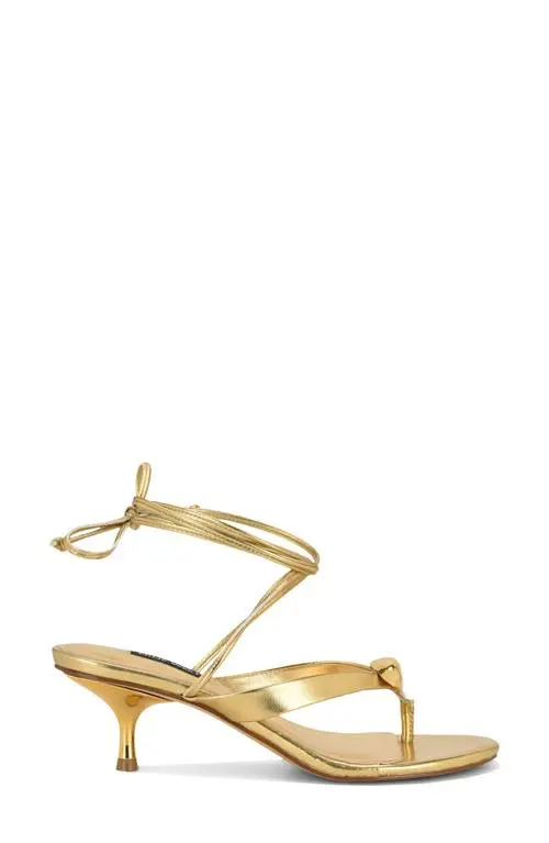 Nine West Ankle Wrap High Heel Sandals - Gold