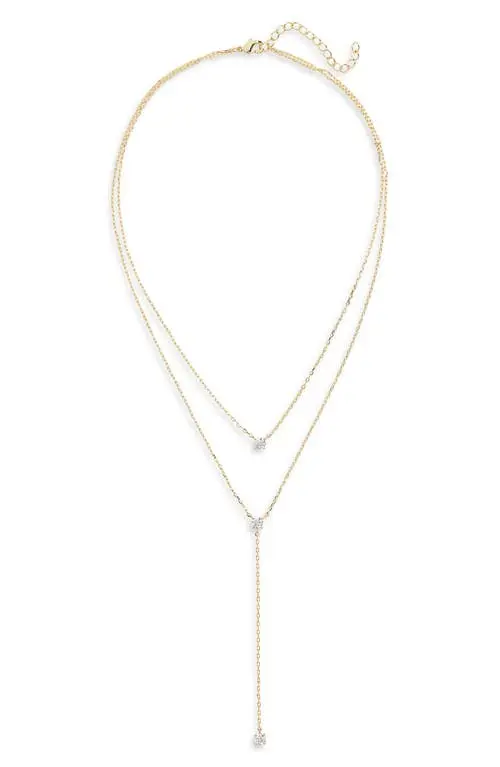 Shashi Solitaire Layered Necklace - Gold