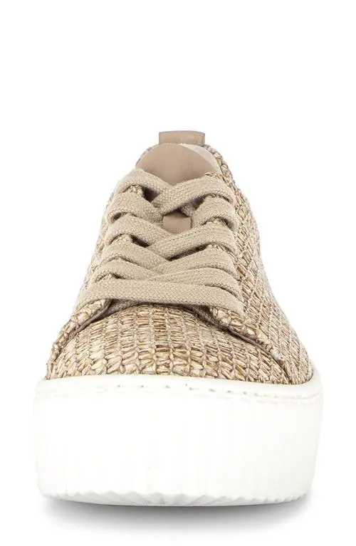 Gabor Woven Platform Sneakers - Sand