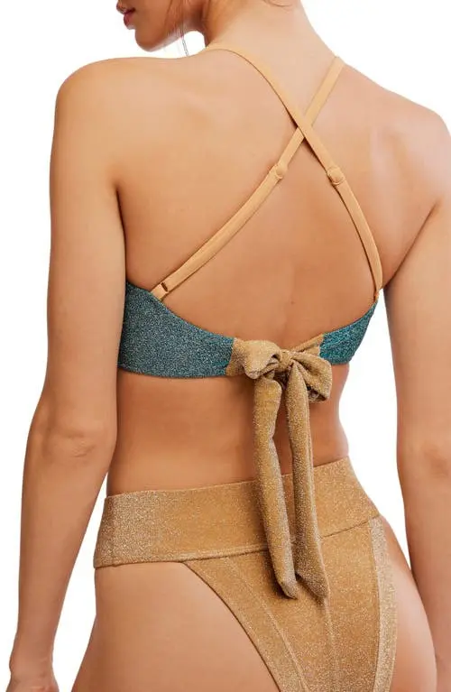 FREE-EST BY FREE PEOPLE Misty Metallic Bikini Top