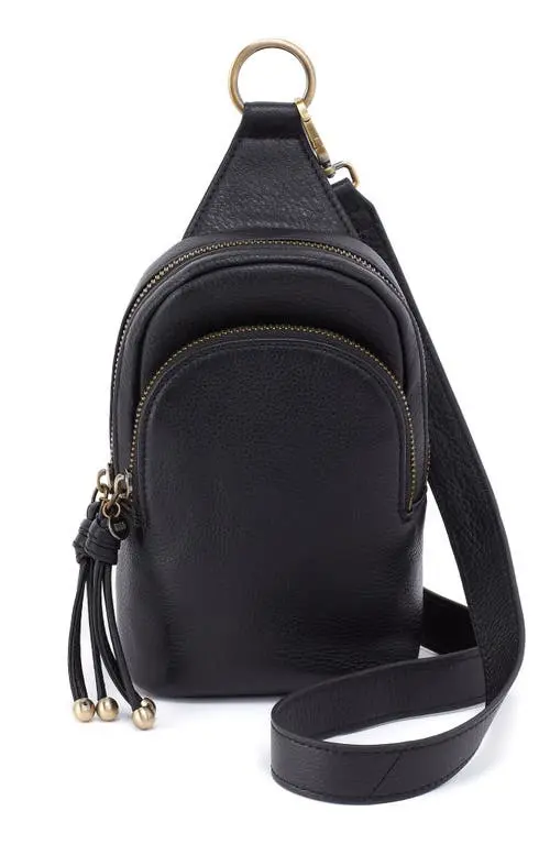 Hobo Leather Small Sling Bag - Black
