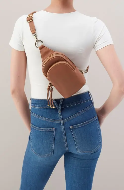 Hobo Leather Small Sling Bag - Brown Sugar