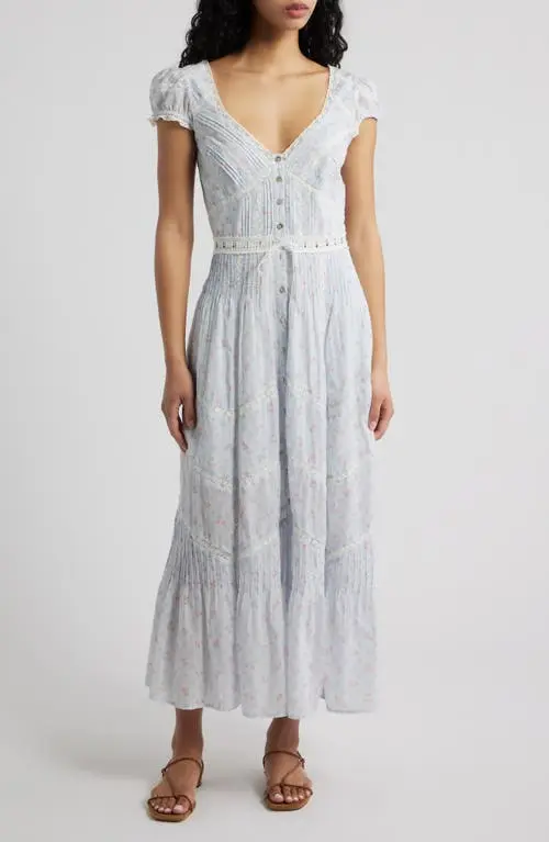 LoveShackFancy Aurela Lace Trim Maxi Dress