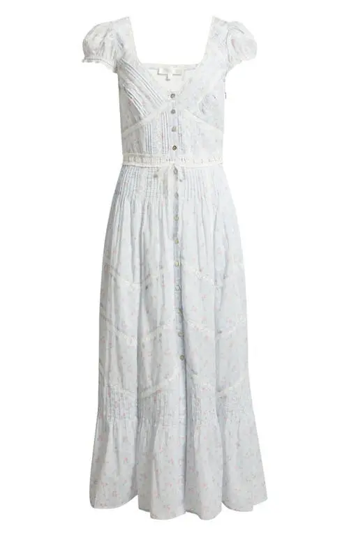 LoveShackFancy Aurela Lace Trim Maxi Dress