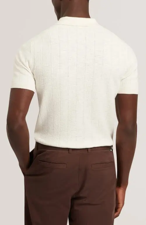 Ted Baker London Edgard Cotton & Linen Polo - Ecru