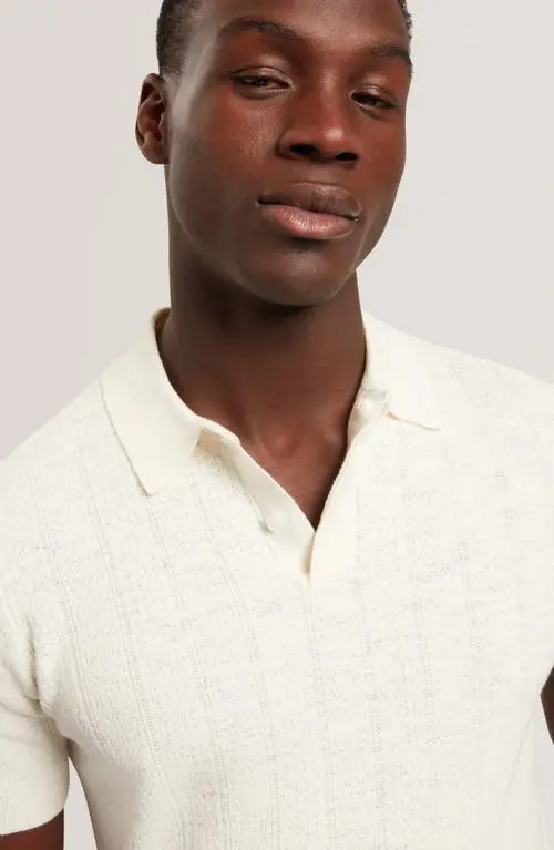 Ted Baker London Edgard Cotton & Linen Polo - Ecru