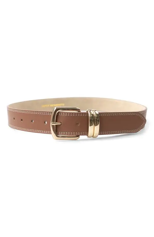 PETIT MOMENTS Madison Faux Leather Belt - Tan/gold