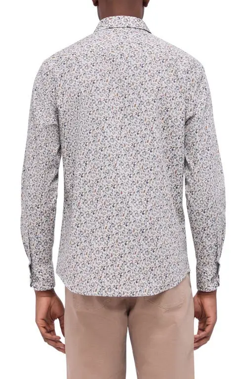 Bugatchi Julian Shaped Fit Geo Print Button-up Shirt - Willow