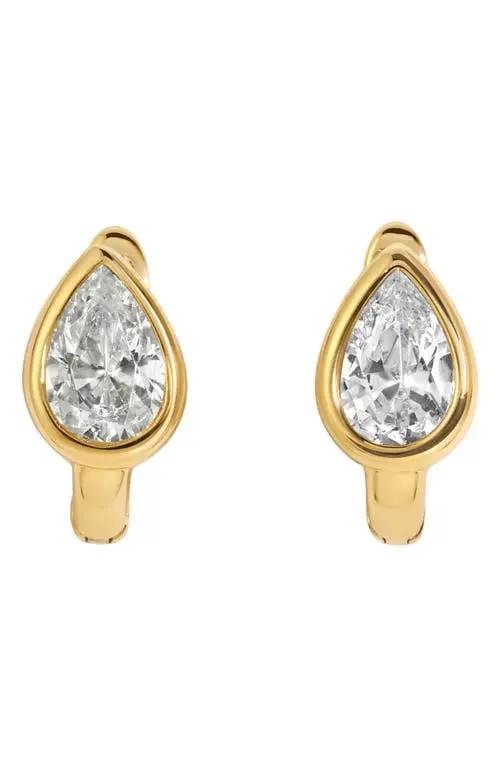 Lili Claspe Rhea Pear Cut Huggie Hoop Earrings - Gold