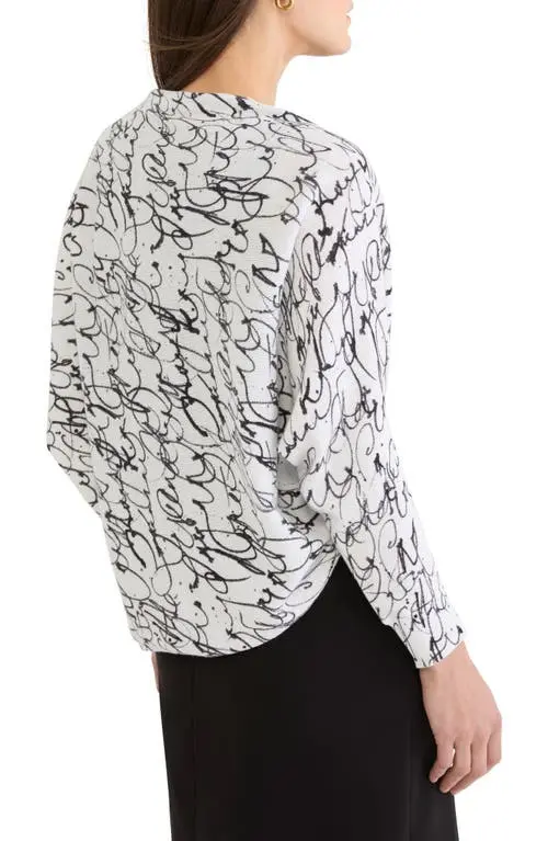 NIC+ZOE Printed Cotton-blend Shrug Cardigan
